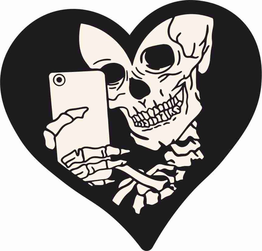 X8 Love Selfie Skeleton Vinyl Decal Stickers Valentines Mobile/laptop ...
