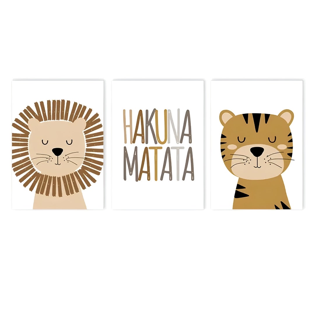 Jungle Animal Kids Nursery Poster Print Wall Art Wall Decor A4 A3 buy 2 ...