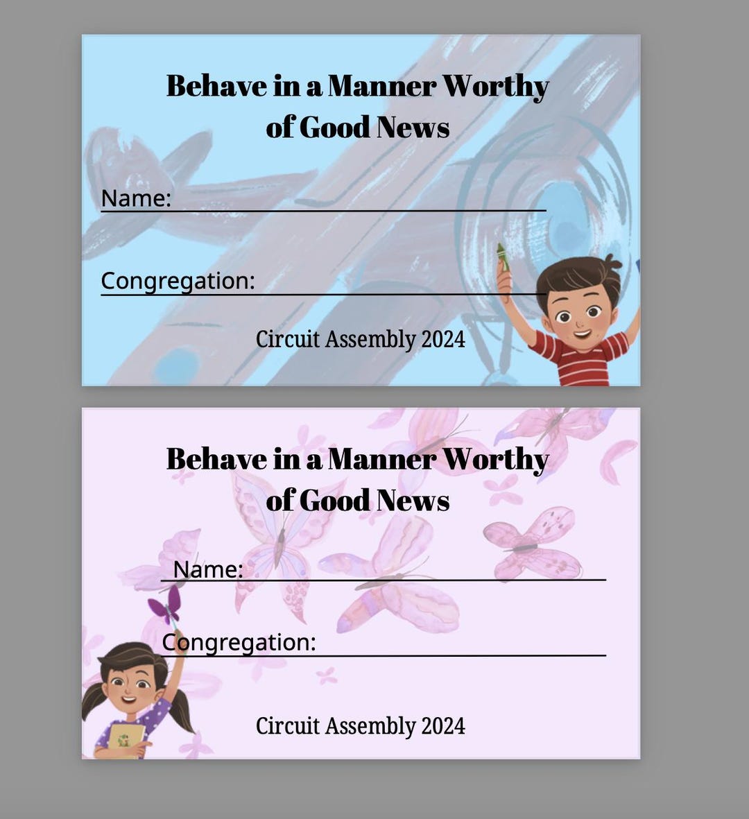 JW Kids Badge 24/25 Circuit Assembly - Eng/sp - Behave in a Manner ...