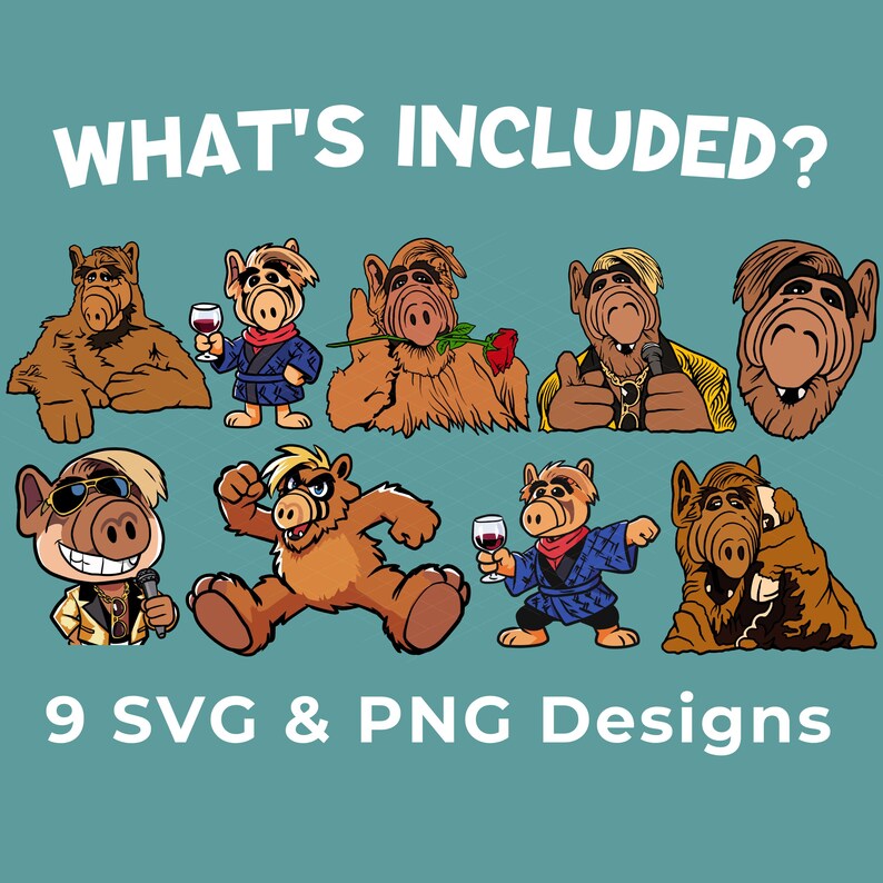 Alf SVG Bundle – Alf TV Show Character Png Svg Files, 80s Retro Alf ...