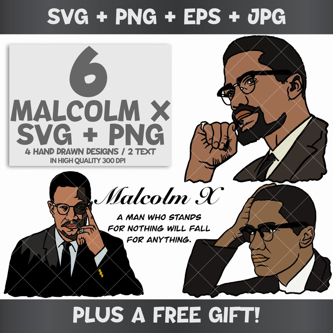 Malcolm X SVG Bundle, Black History Month Svg, Black Heritage Month Svg ...