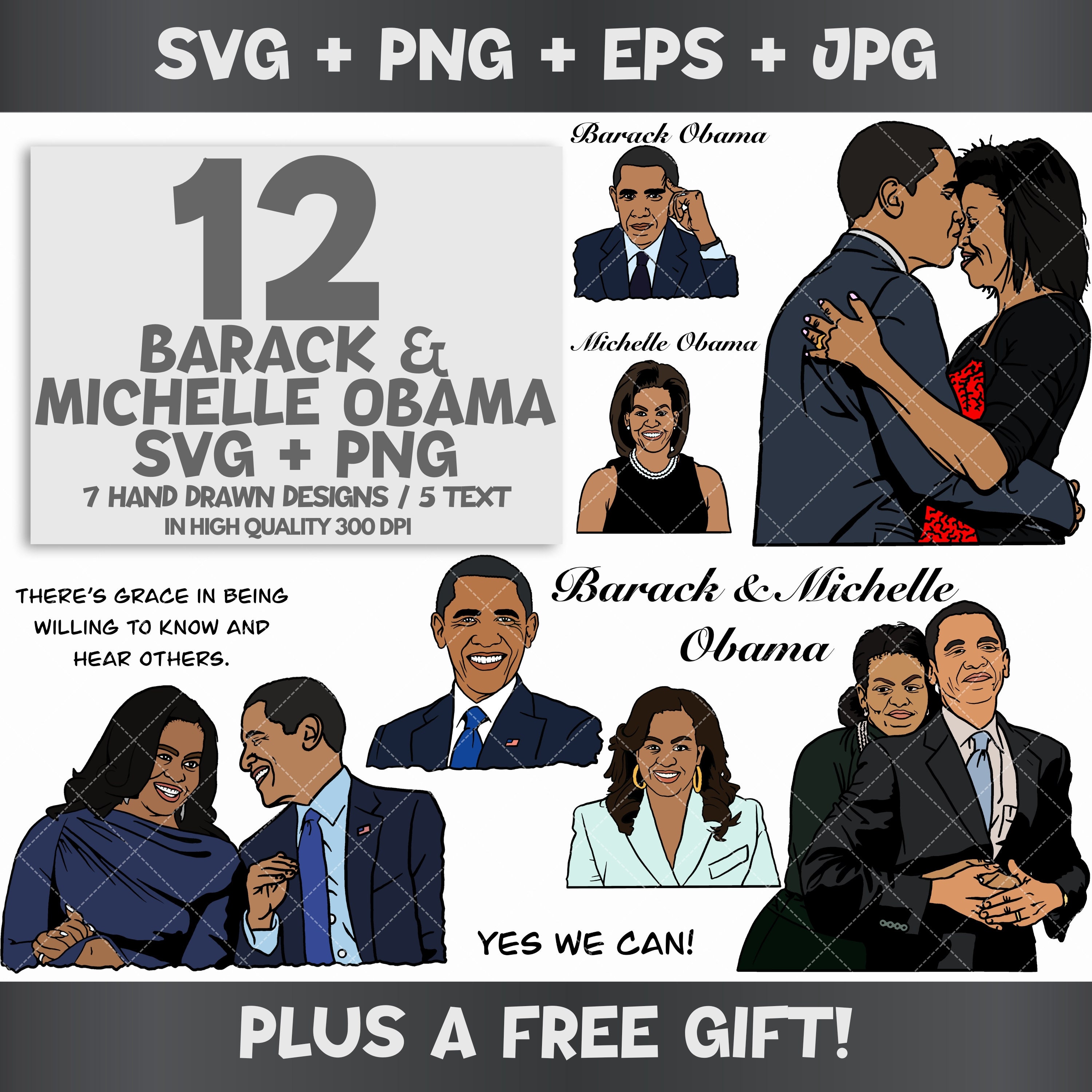 Barack Obama SVG Bundle, Michelle Obama SVG Bundle, Black History Month ... Barack Obama SVG Bundle, Michelle Obama SVG Bundle, Black History Month ...