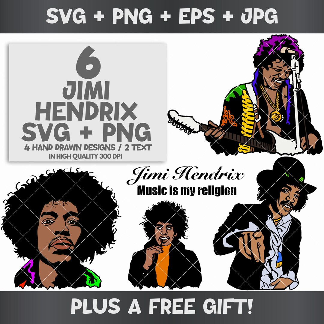 Jimi Hendrix SVG Bundle, Black History Month Svg, Black Heritage Month ...