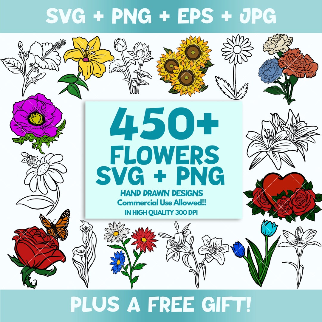 Flower Bouquet Svg, Wild Flower Svg, Flower Svg, Layered Flower Svg ...