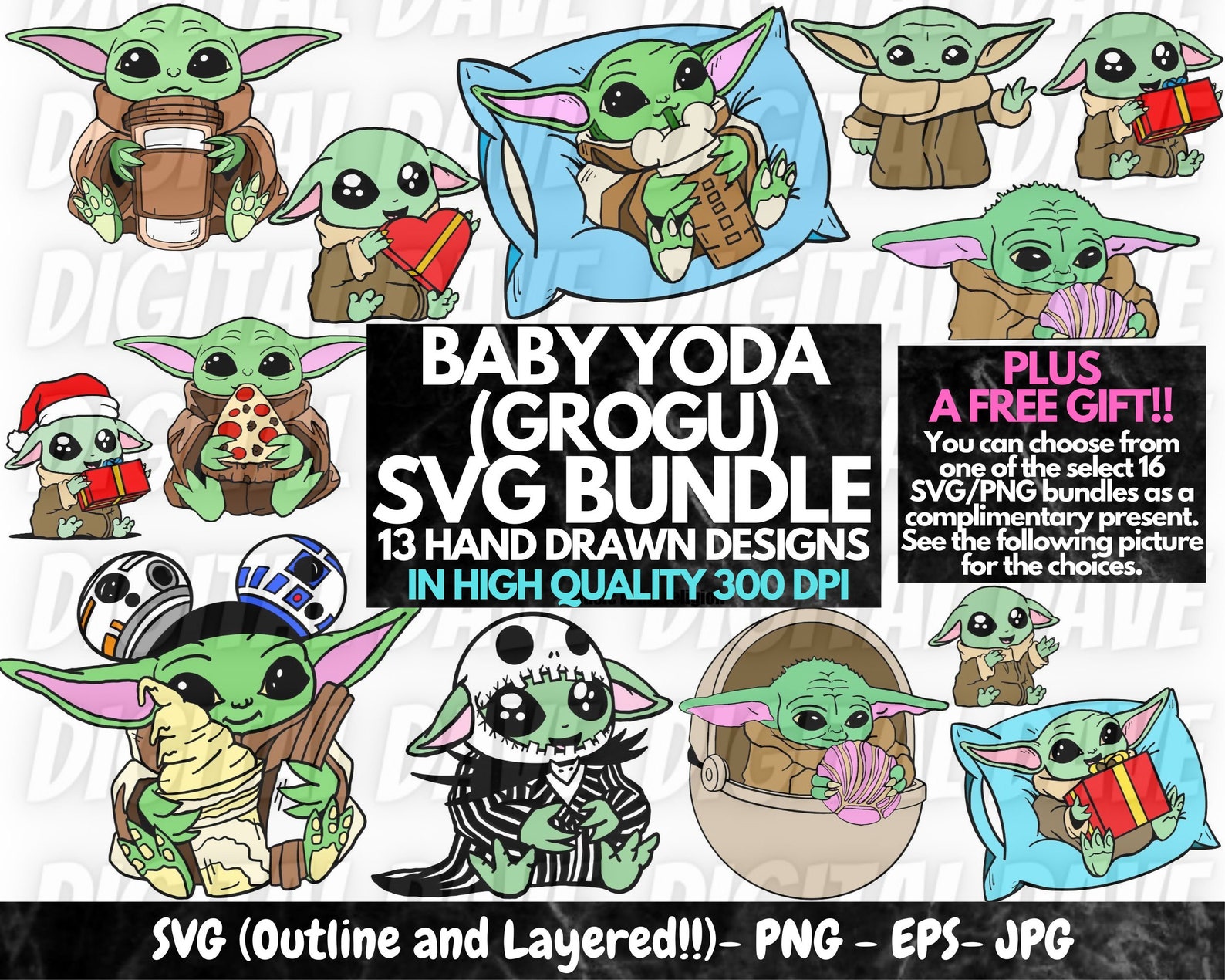 Baby Yoda Svg Bundle, Cricut Grogu Svg, Baby Yoda Silhouette Svg, Baby ...