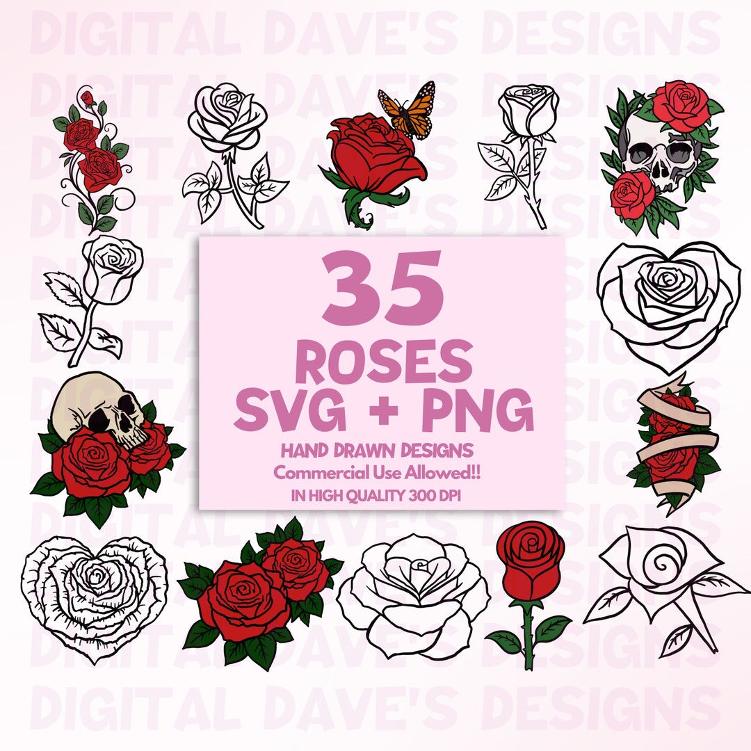 Rose svg, Rose png, weiße Rose Png, Rose Silhouette, Rose Becher Png ...