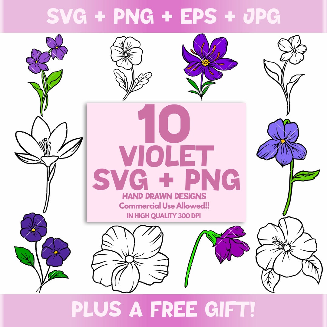 Violet SVG, February Birth Month Flower Svg Png, Violet Clipart, Violet ...