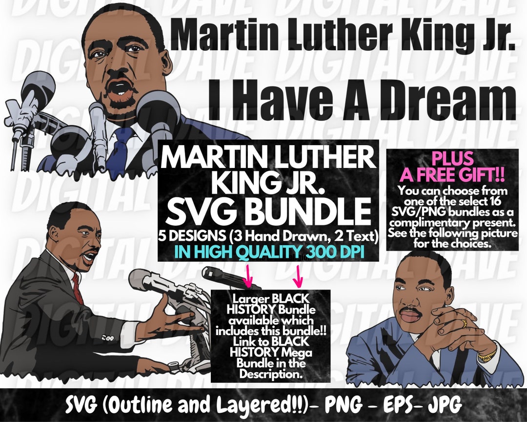 Martin Luther King Jr SVG Bundle Black History Month Svg - Etsy