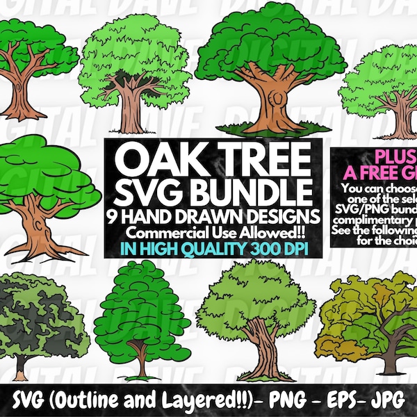 Oak Tree Svg - Etsy