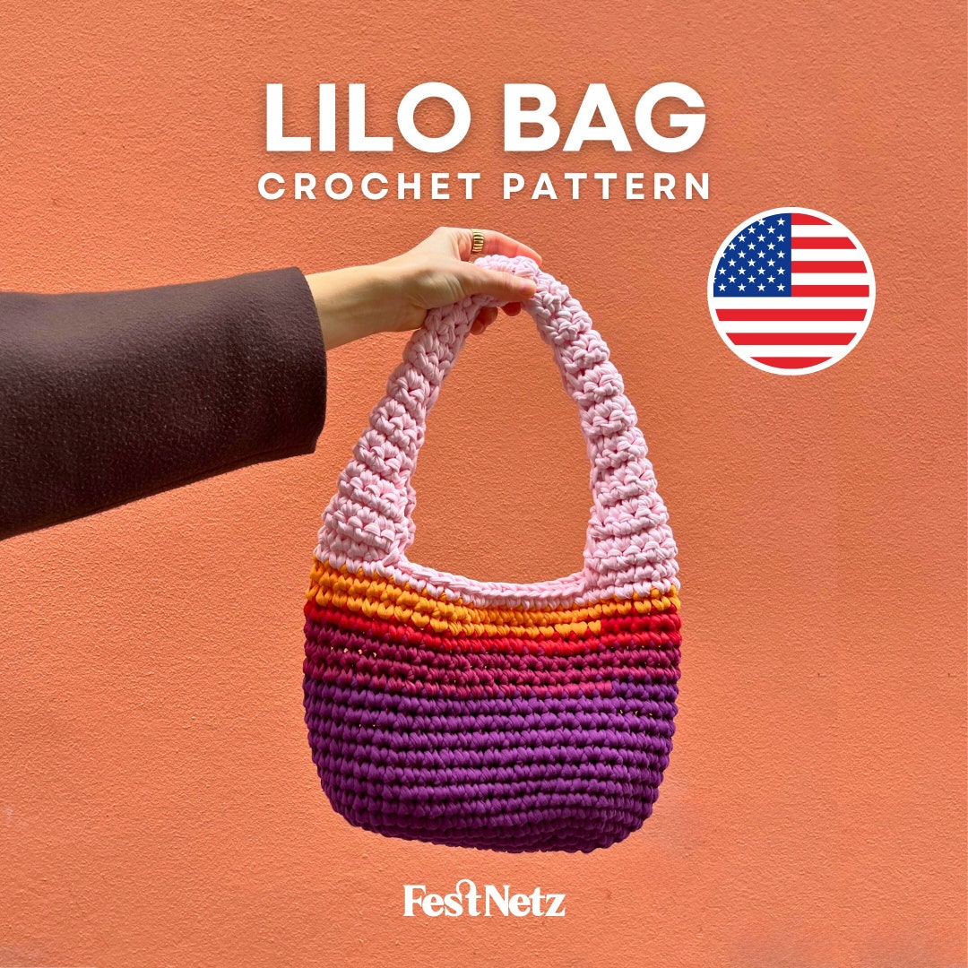 LILO BAG | Chunky Shoulder Bag Crochet Pattern, Tshirt Yarn, English ...