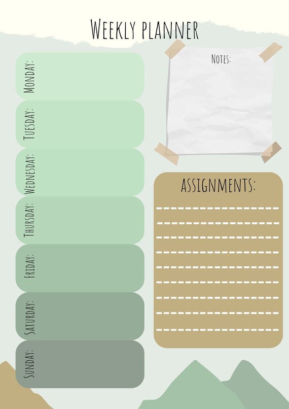 Weekly Planner - Etsy