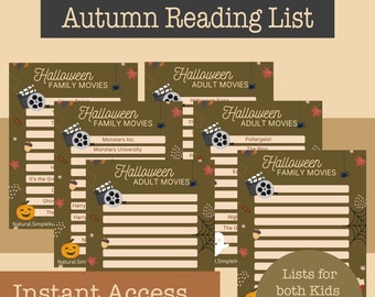 Autumn Reading List Template, Fall Reading List Printable, Fall Things ...
