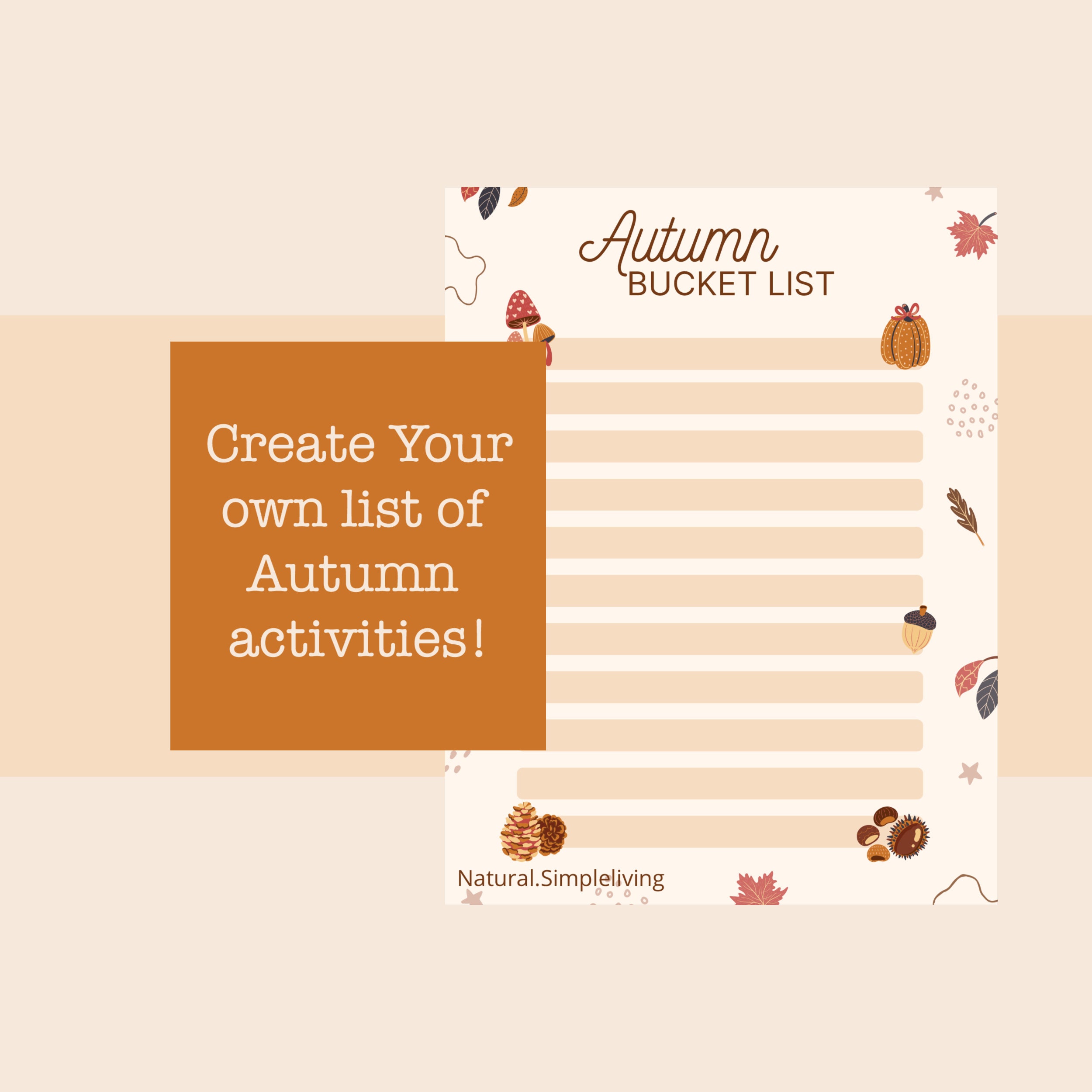 Fall Bucket List Template Fall Bucket List Printable Fall - Etsy