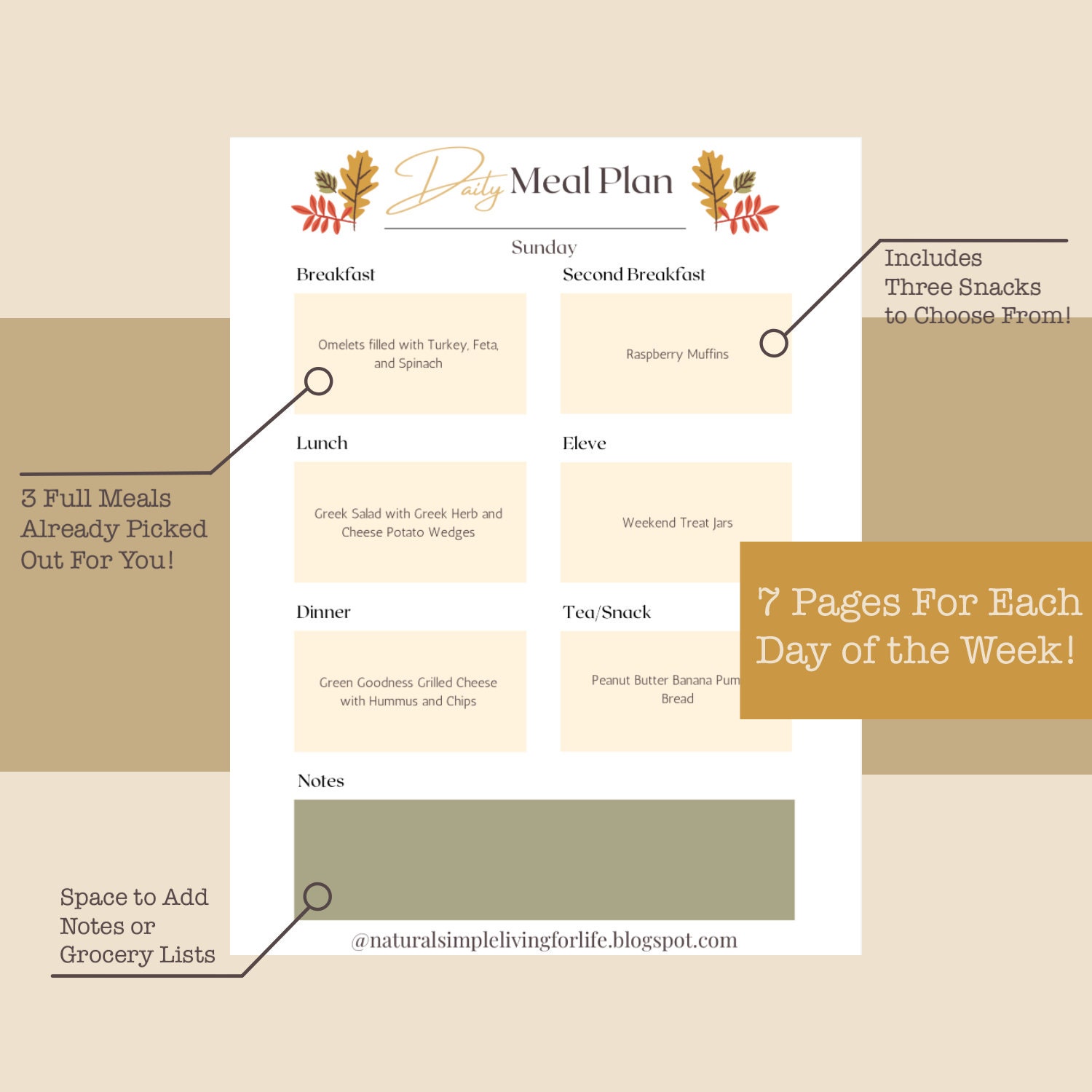 Full Week Meal Planner Printable PDF | Meal Prep | Menu Planner | Meal ...