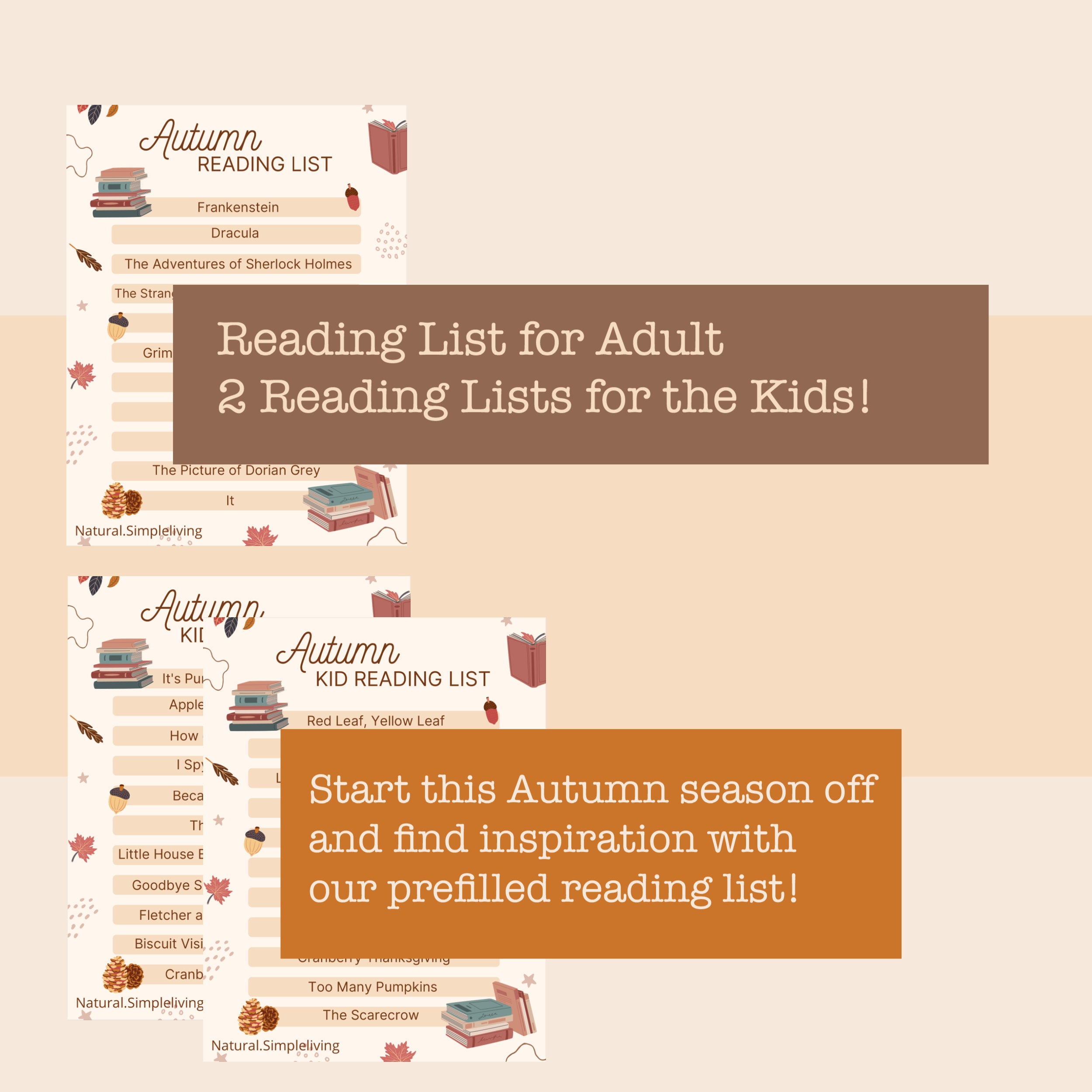 Autumn Reading List Template, Fall Reading List Printable, Fall Things ...