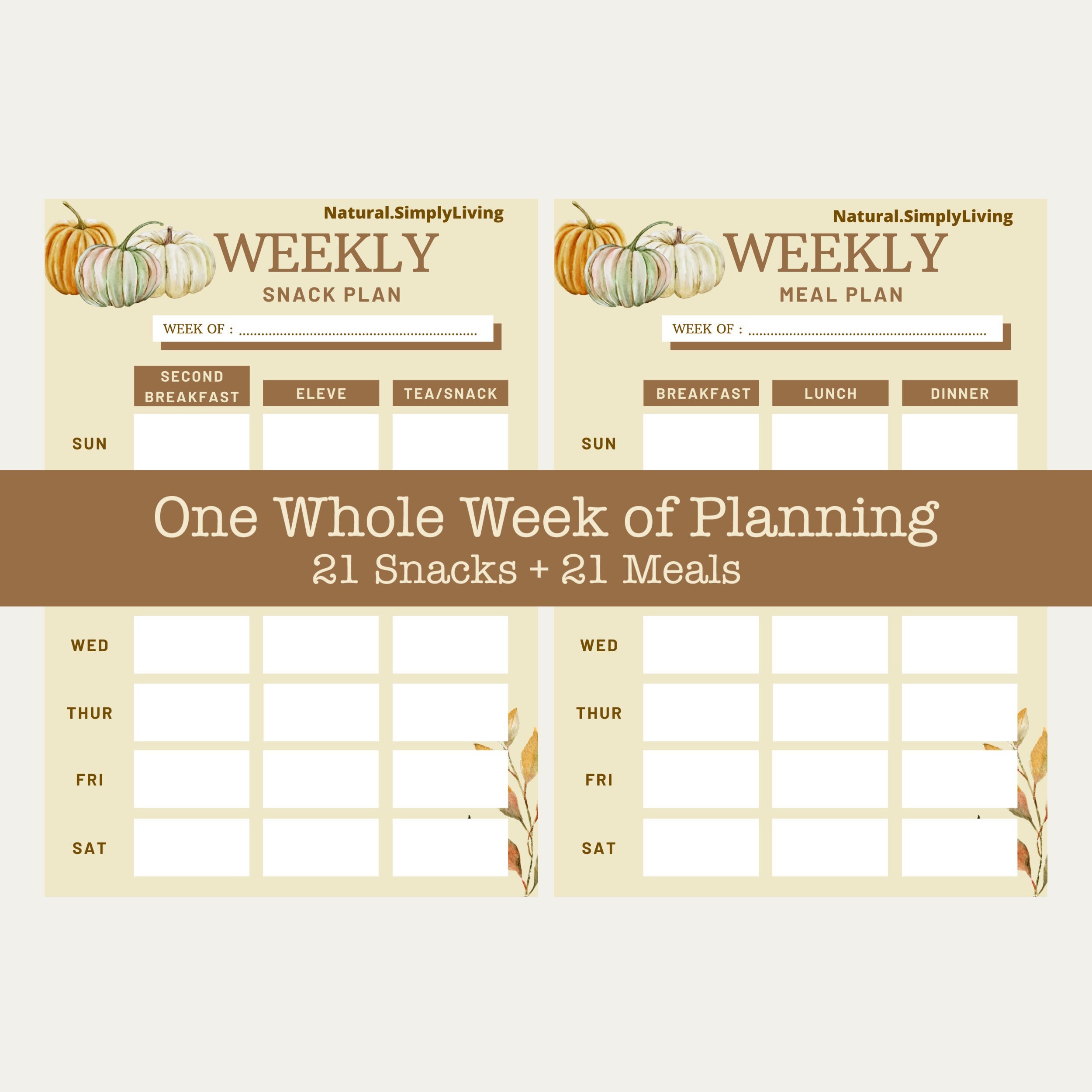 Weekly Meal Planner & Grocery List Printable PDF Meal Prep Menu Planner ...