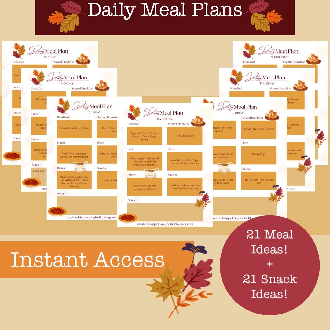 Full Week Meal Planner Printable PDF | Meal Prep | Menu Planner | Meal ...