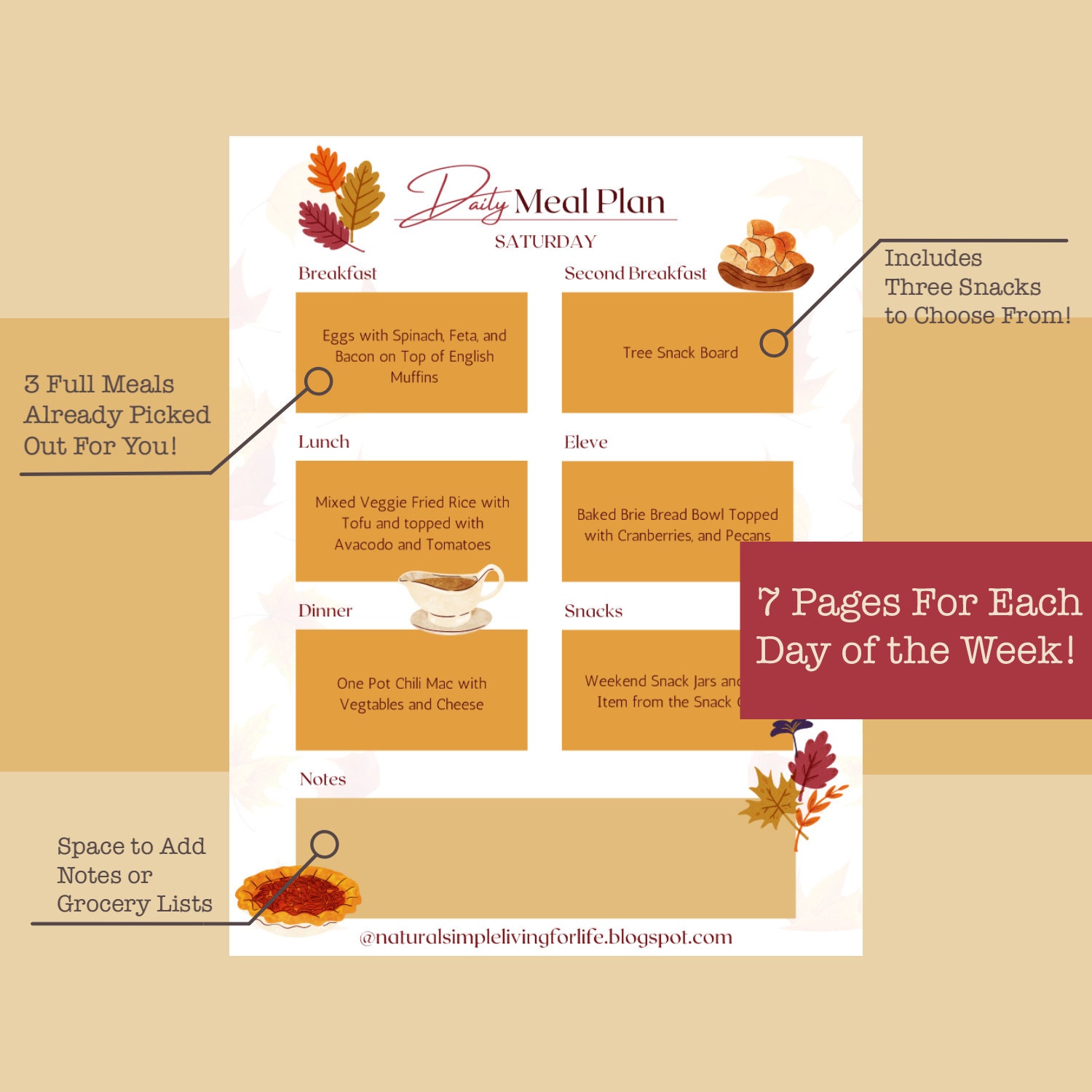 Full Week Meal Planner Printable PDF | Meal Prep | Menu Planner | Meal ...