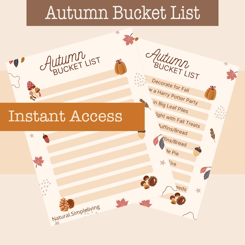 Fall Bucket List Template, Fall Bucket List Printable, Fall Things ...