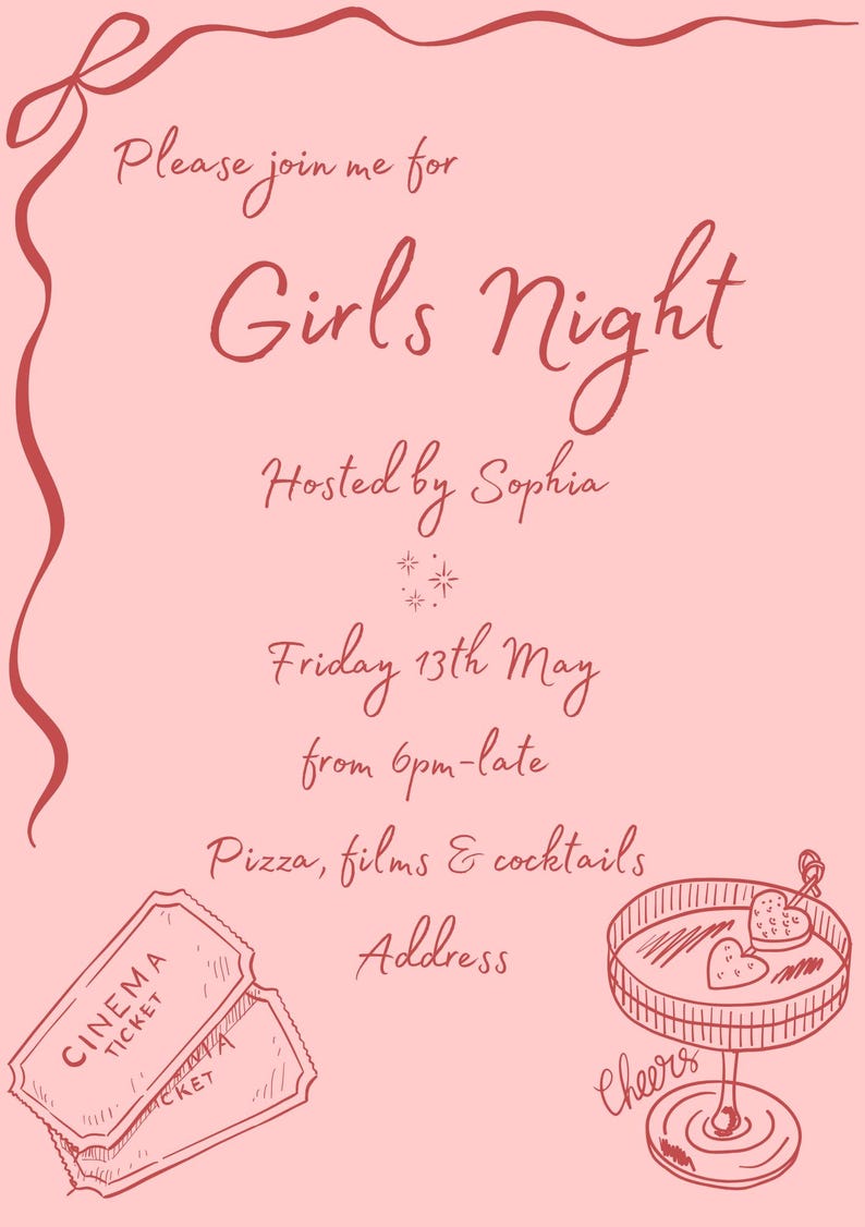Girls Night Invitation - Etsy