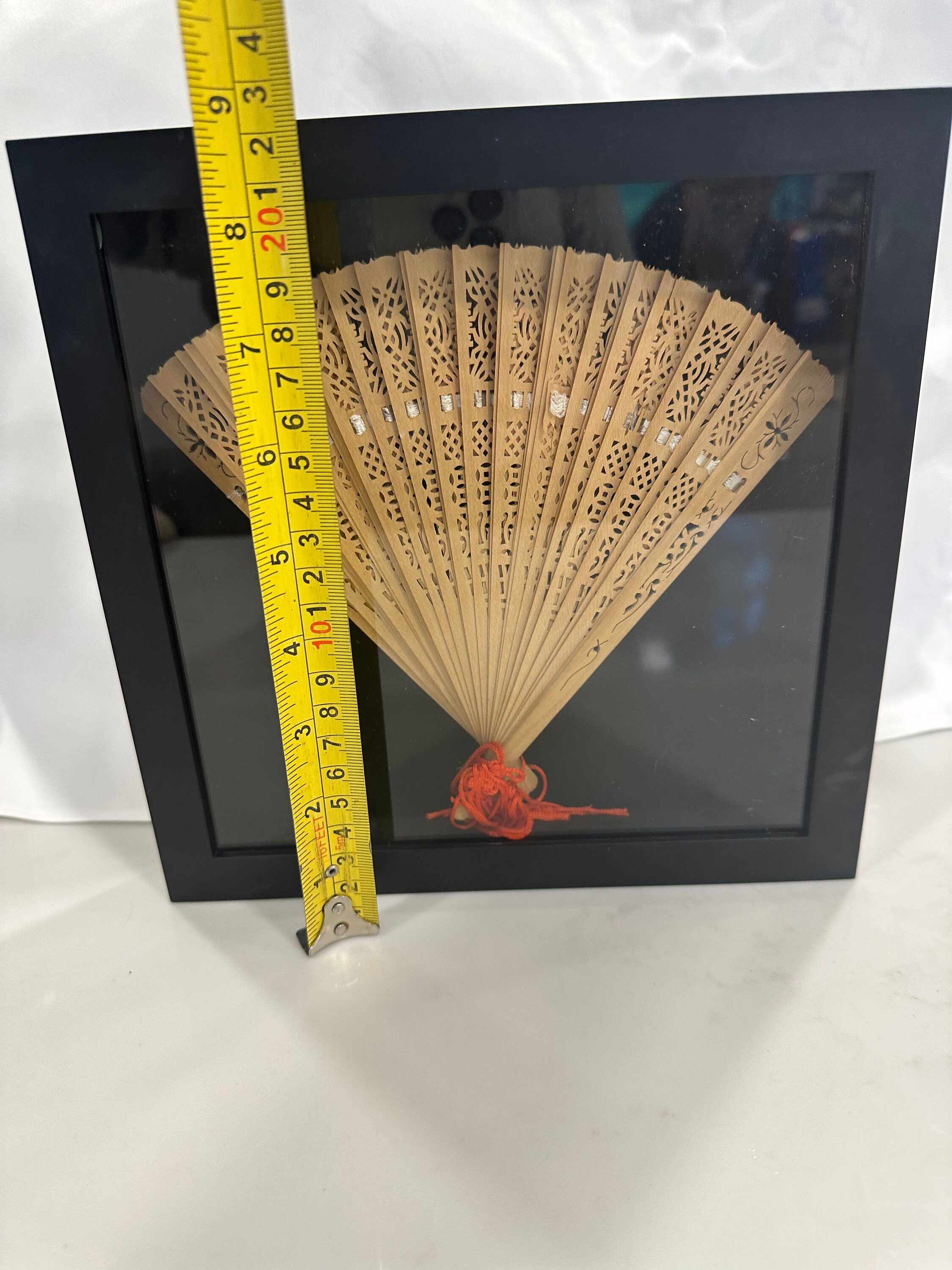 Vintage Folding Wooden Hand Fan With Cut Outs in Shadow Box - Etsy