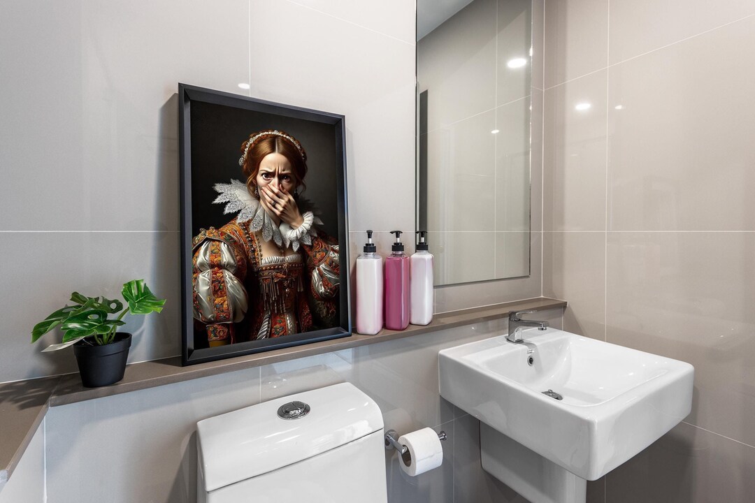 Funny Renaissance Painting for the Toilet Framed Art Print - Etsy