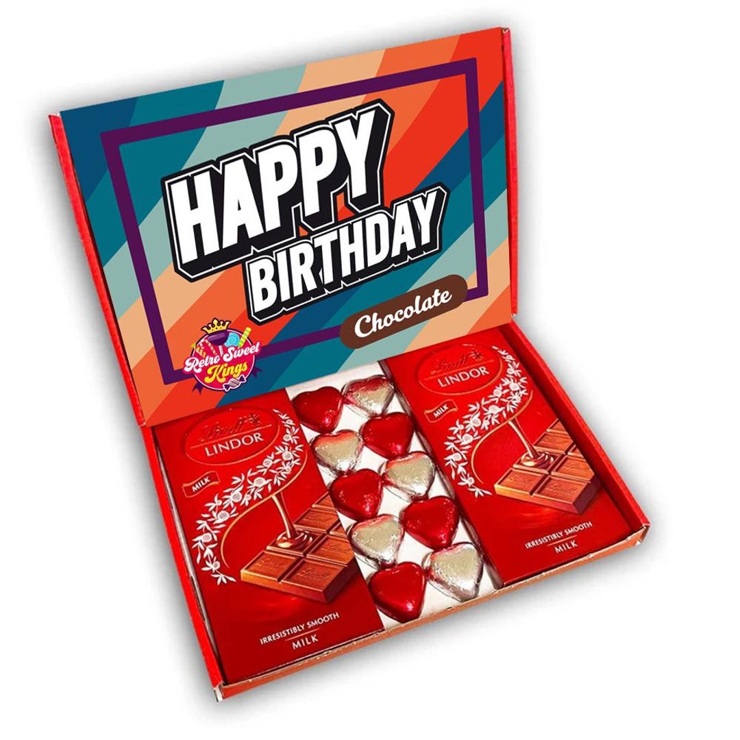 Lindt Lindor Milk Chocolate Bars and Hearts Happy Birthday Gift Box ...