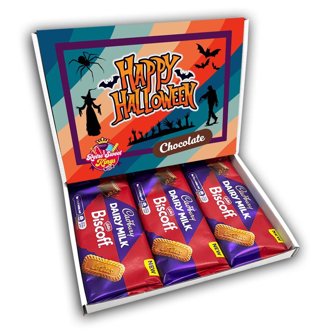 Cadbury Lotus Biscoff Chocolate Bars Happy Halloween Gift Box Hamper ...