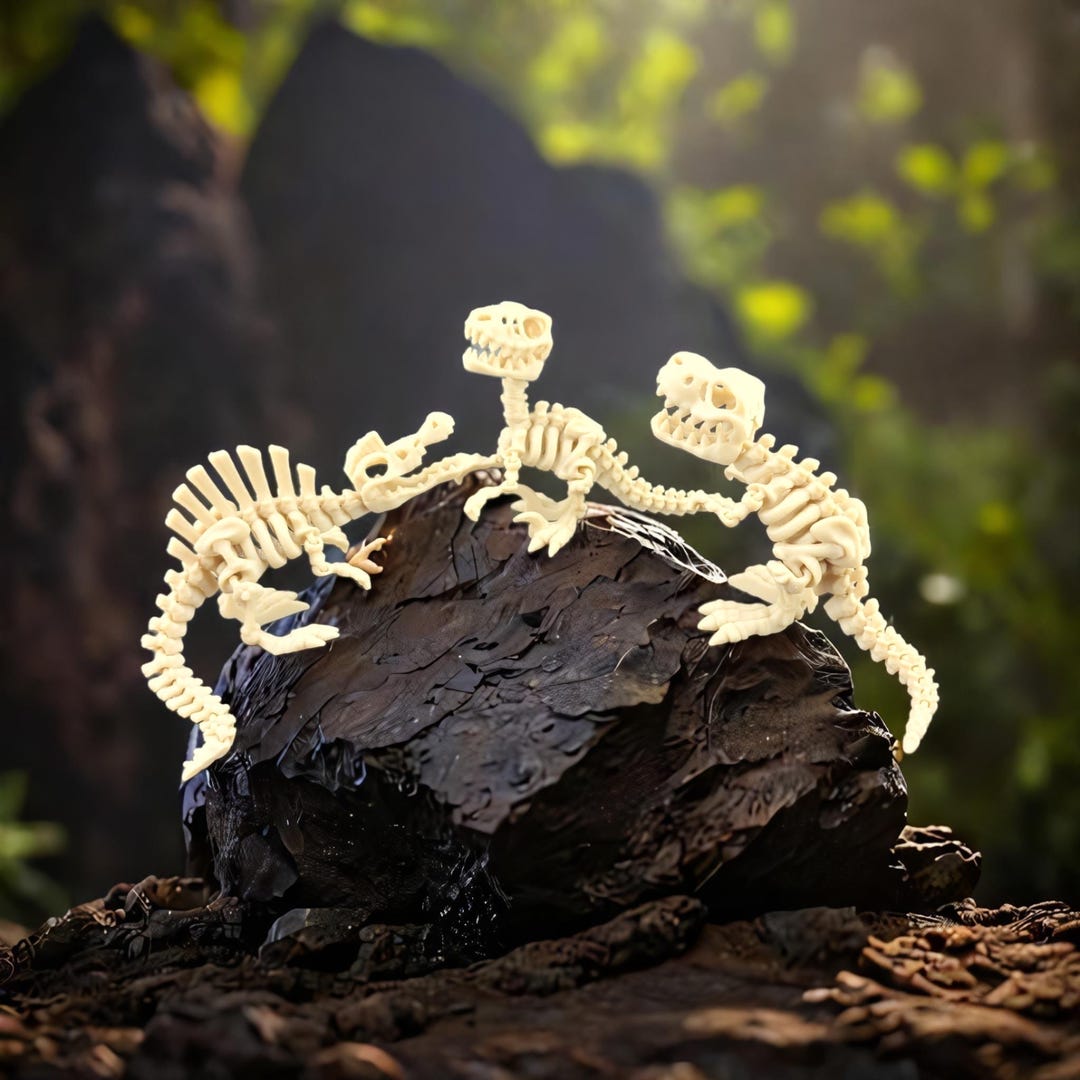 3D Articulating Mini Dinosaur Skeletons (3-pack) - Etsy