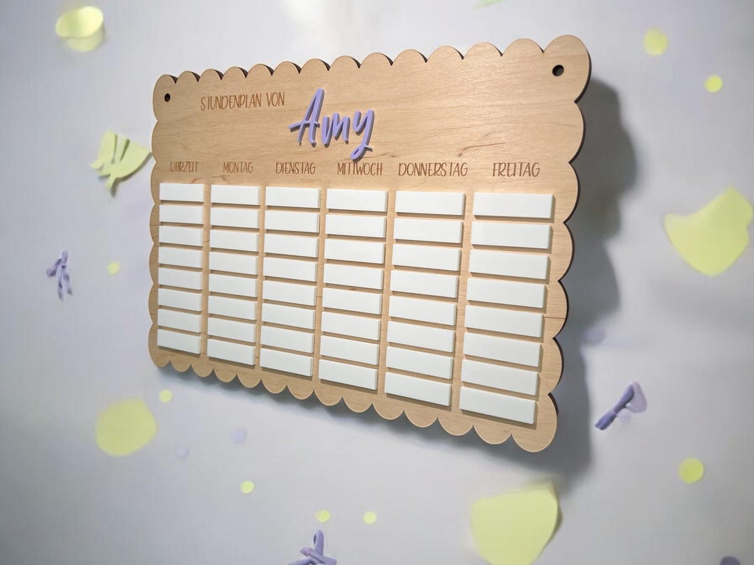 Timetable, Timetable Personalized and Wipeable, Gift for School ...
