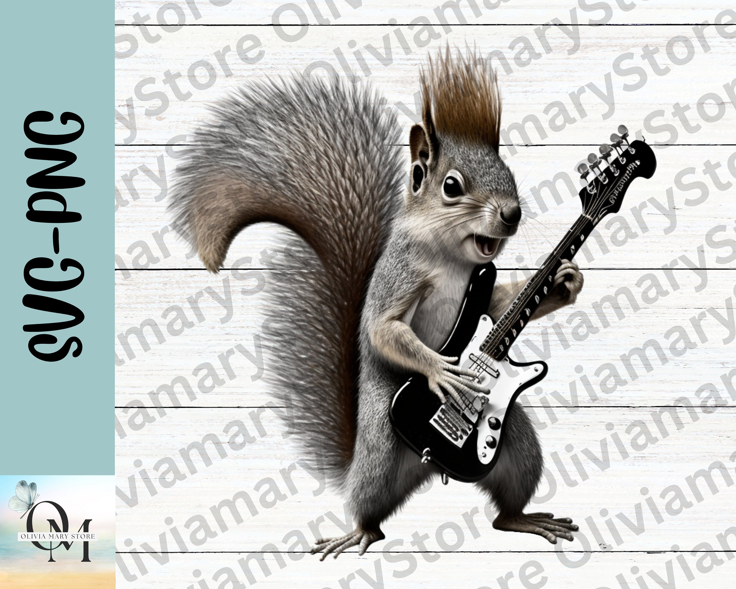 Squirrel Playing Guitar Png, Rocker Guitar Player, Squirrel With Guitar ...