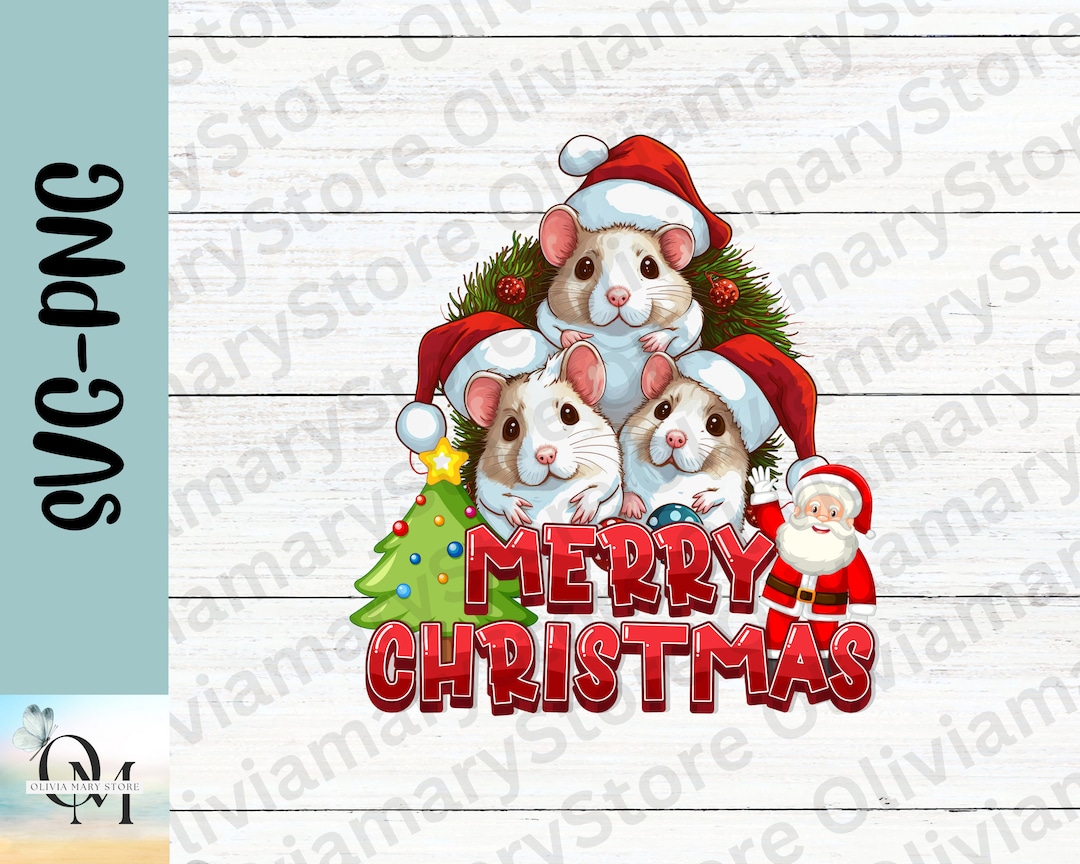 Merry Christmas Mouse PNG Christmas Mouse SVG Christmas - Etsy