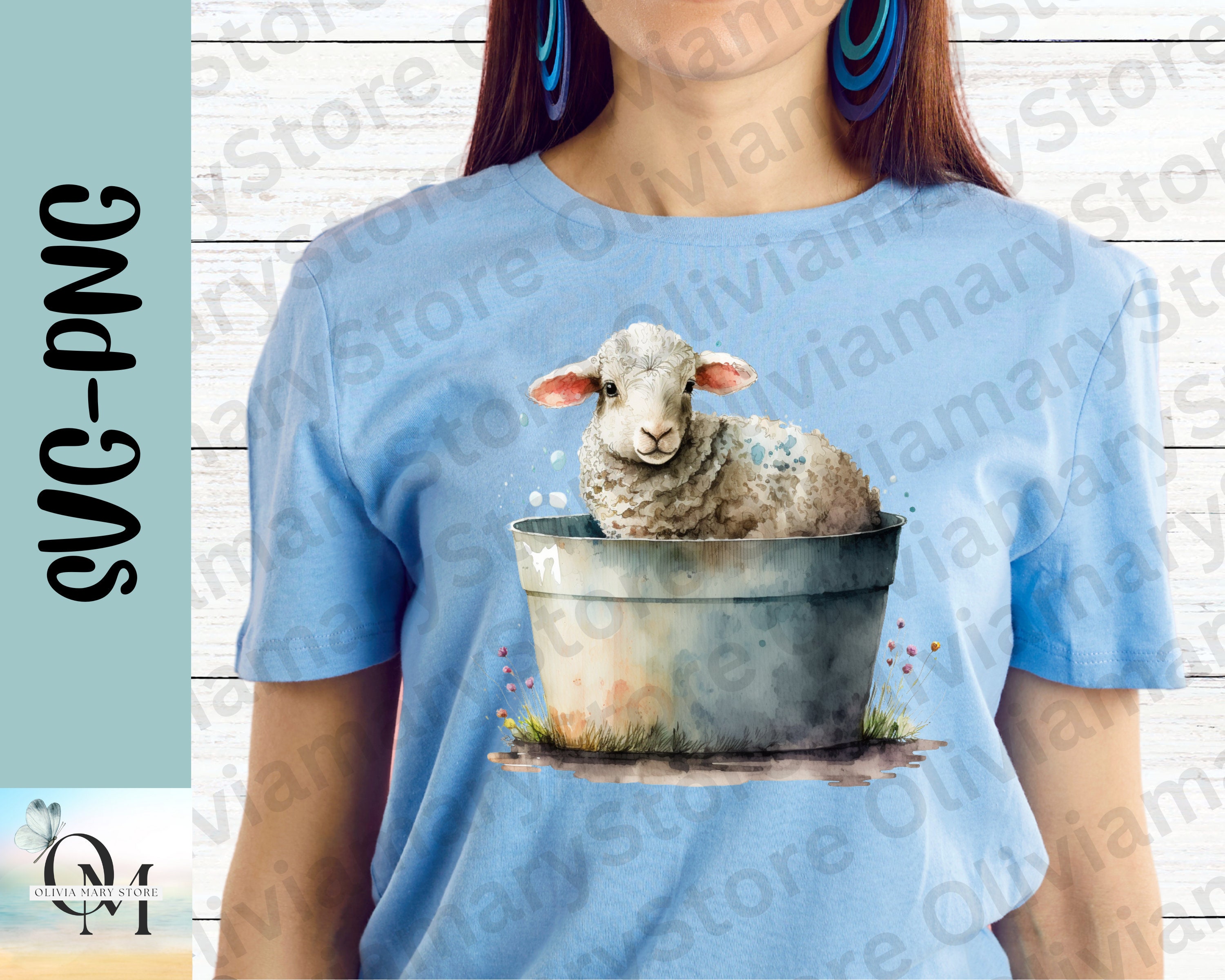 Ovejas Png, Ovejas de acuarela, SVG, Sublimación, Clipart de ovejas ...