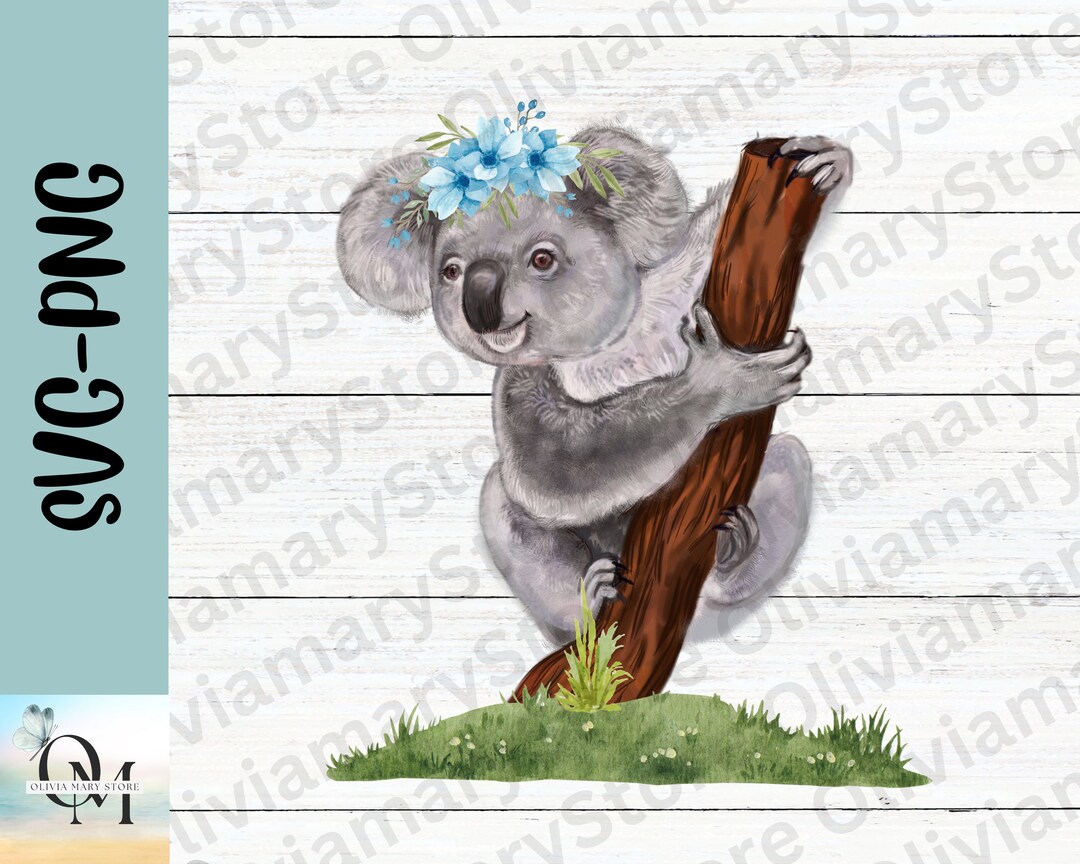 Koala Png, Cute Koala SVG, Koala Clipart, Koala Sublimation, Kawaii PNG ...