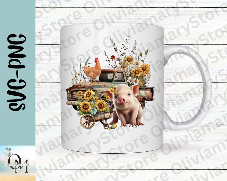 Pig Svg, Farm Animal Clipart, Pink Pig, Wheel Barrow, Sublimation, Pig ...