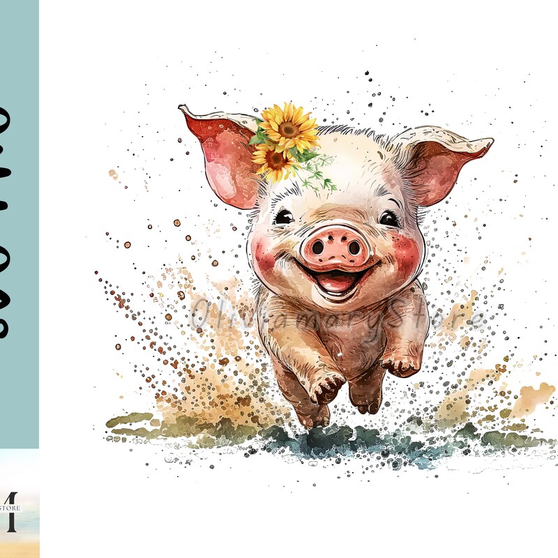 Pig With Glasses Svg - Etsy