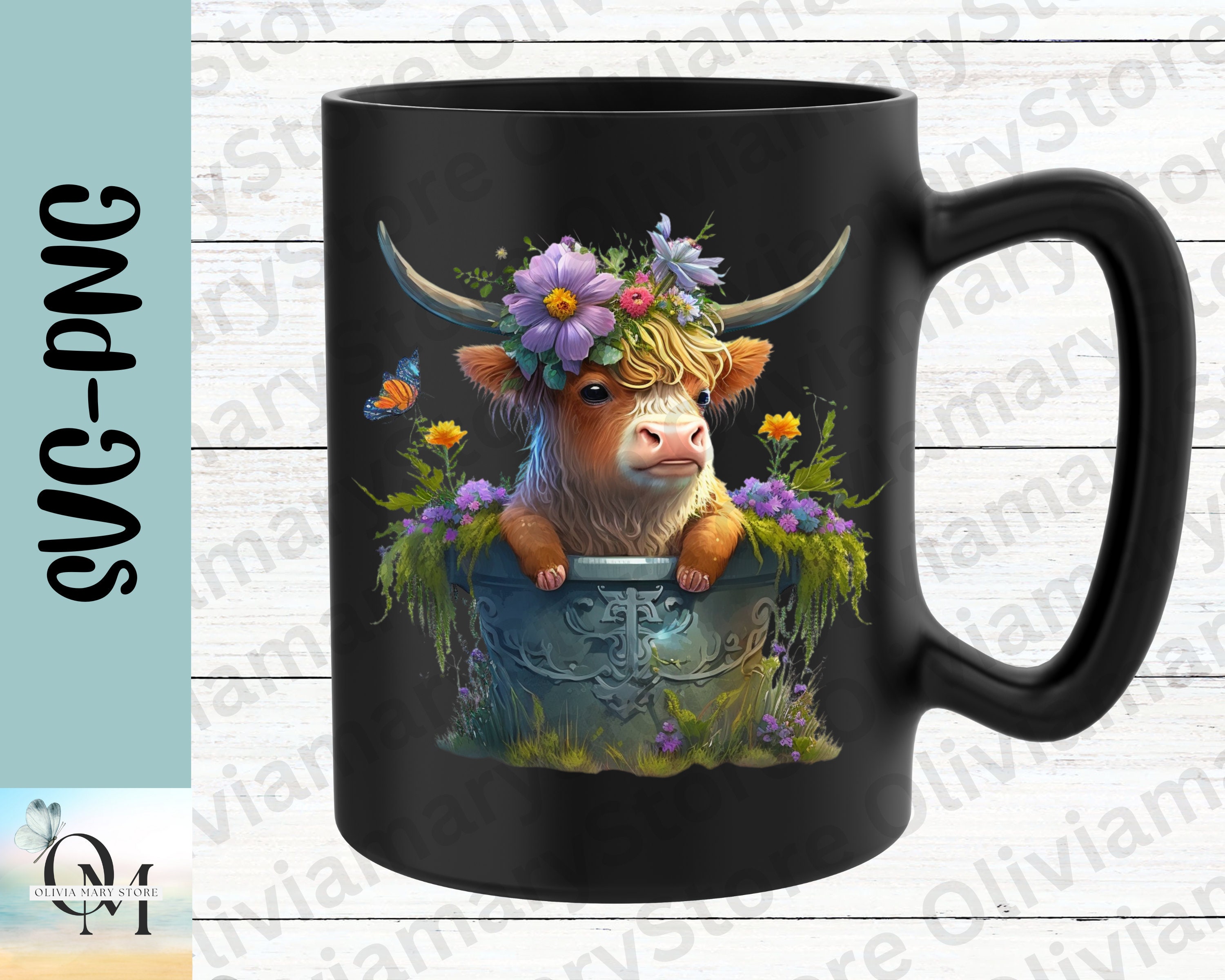 Baby Highland Cow Png, Cow Clip Art, Bloom Cow, Calf PNG, Cute Animal ...