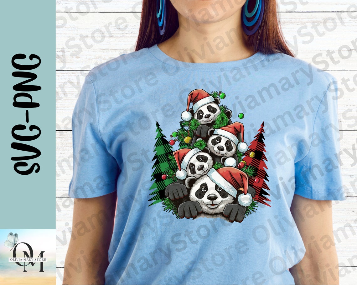 Merry Christmas Panda PNG, Leopard Christmas Tree Png, Christmas Animal ...
