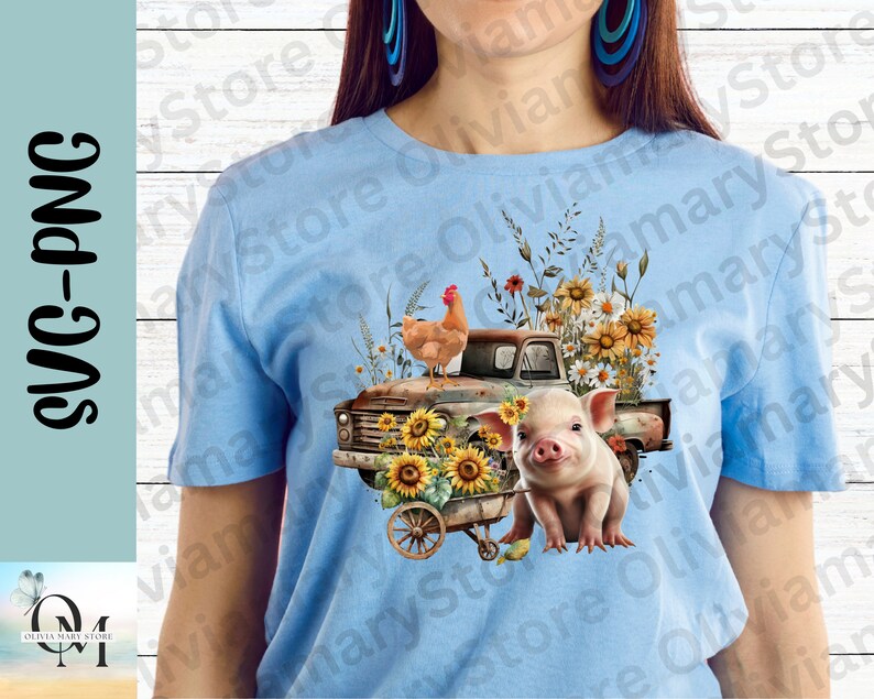 Pig Svg, Farm Animal Clipart, Pink Pig, Wheel Barrow, Sublimation, Pig ...