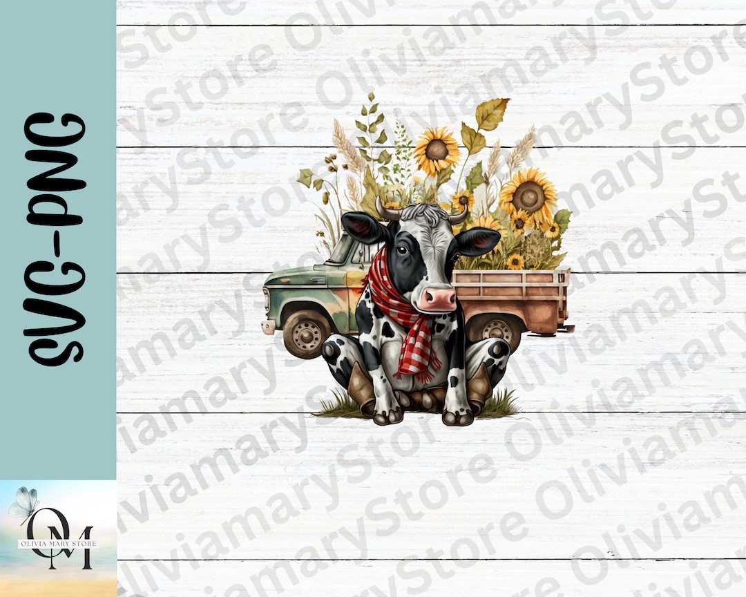 Cute Cow Png Rustic Truck PNG Farm Truck Clipart - Etsy