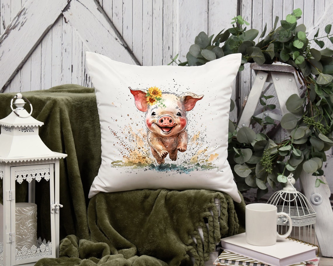 Cute Pig SVG, Pig With Sunflower Png, Pig Png, Western Png, Sublimation ...