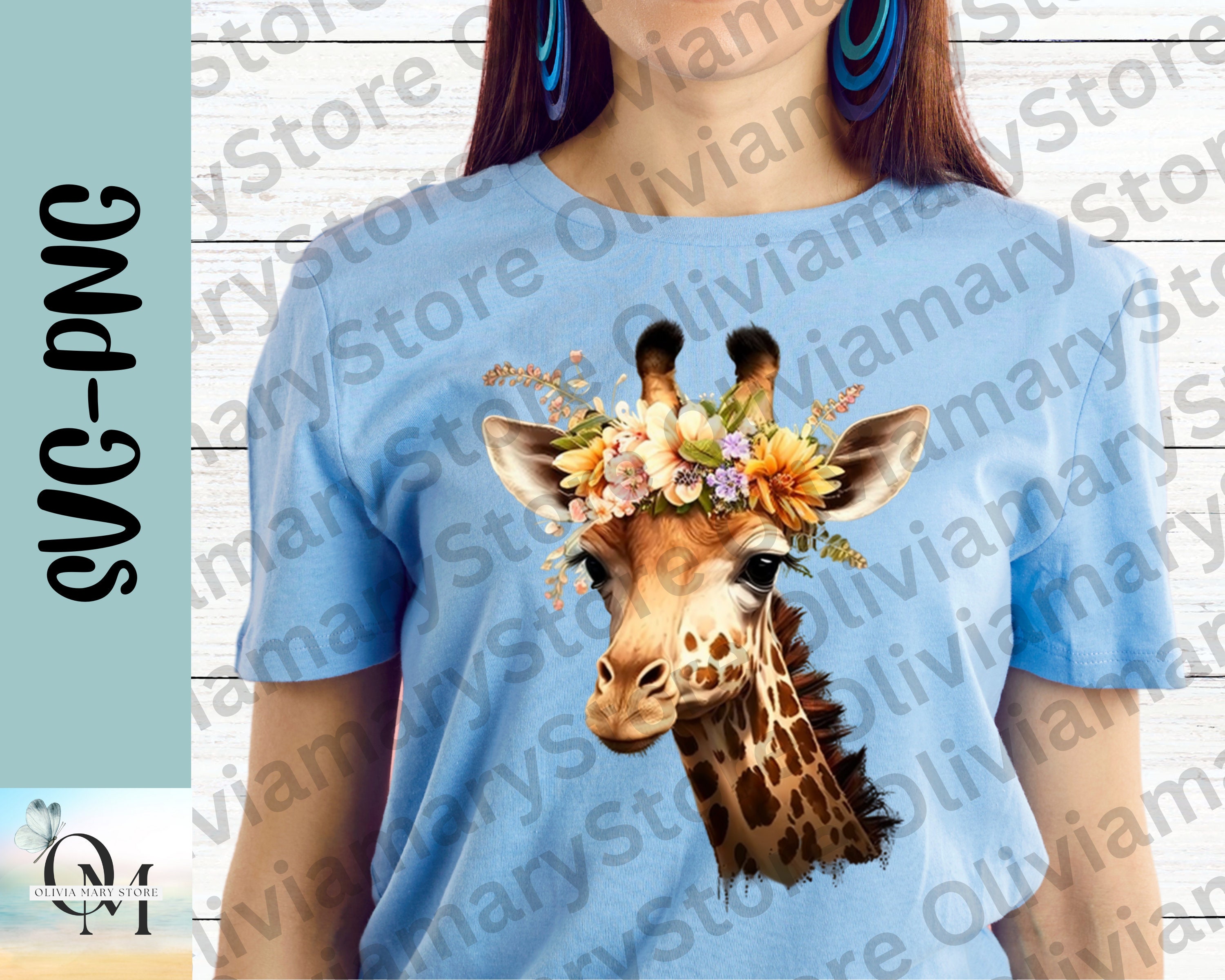 Giraffe With Flowers Png, Giraffe Png, Floral Giraffe Clipart, Giraffe ...