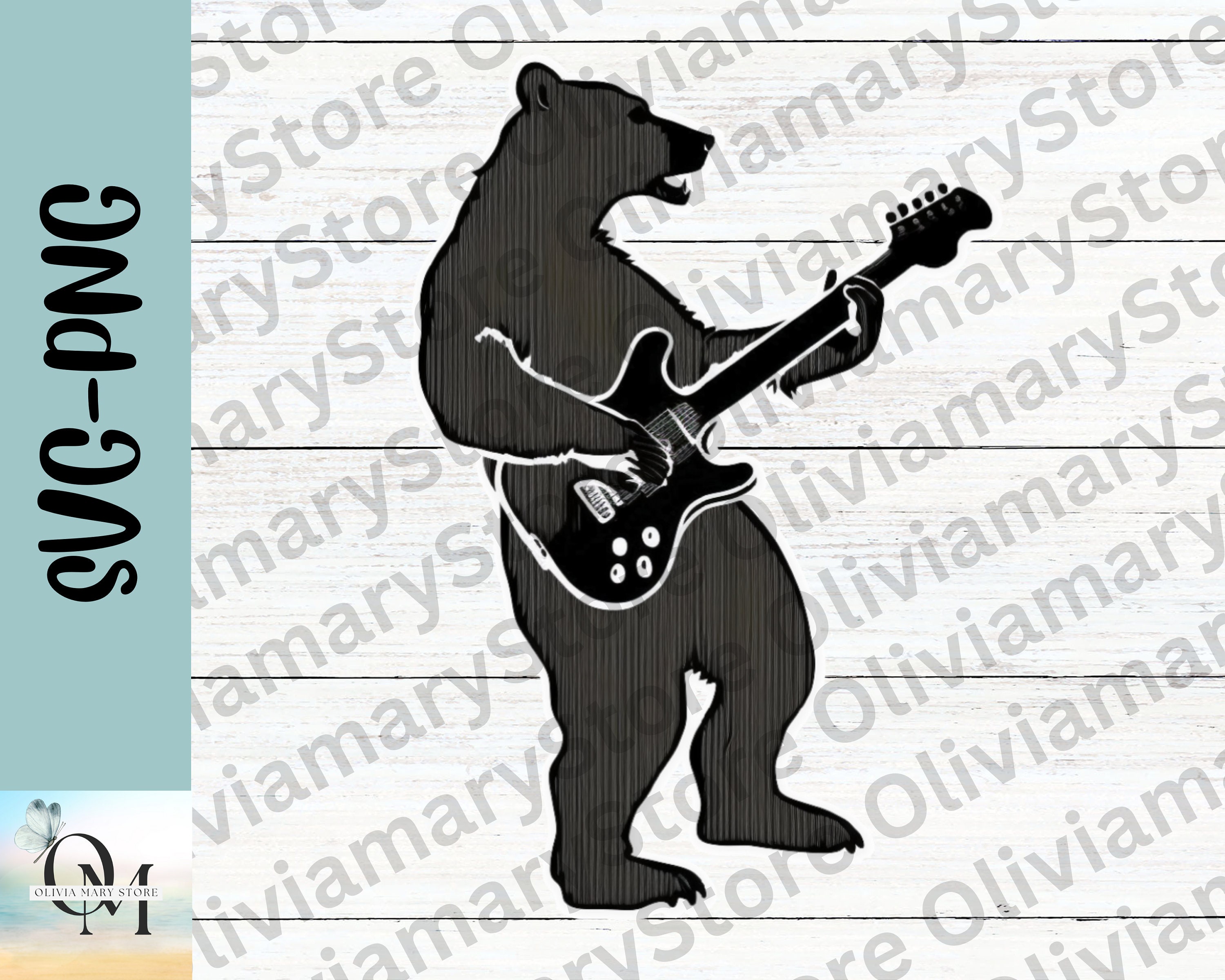 Bass Guitar Playing Bear