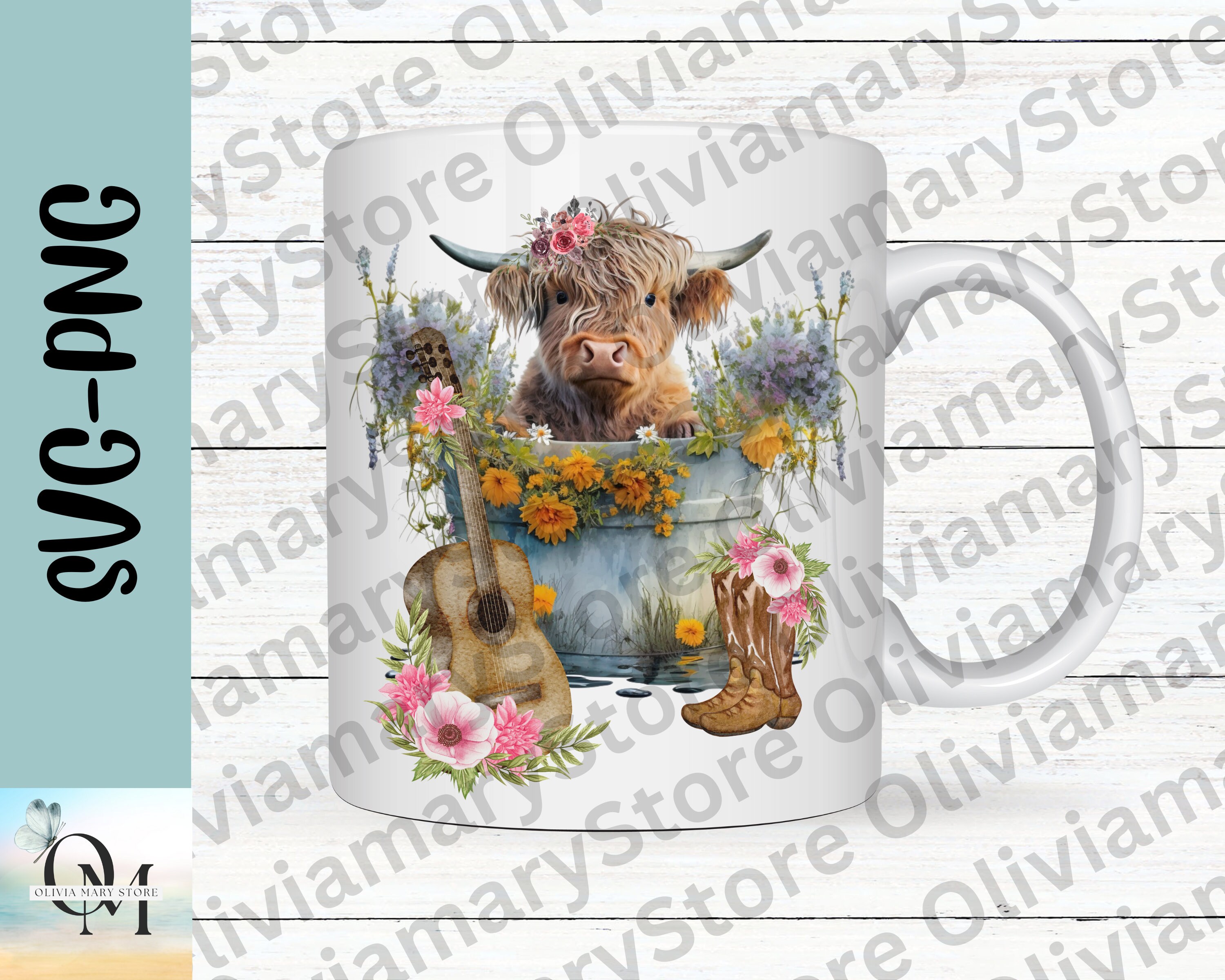 Highland Calf PNG Bloom Cow Svg Highland Cow Png Cowboy - Etsy