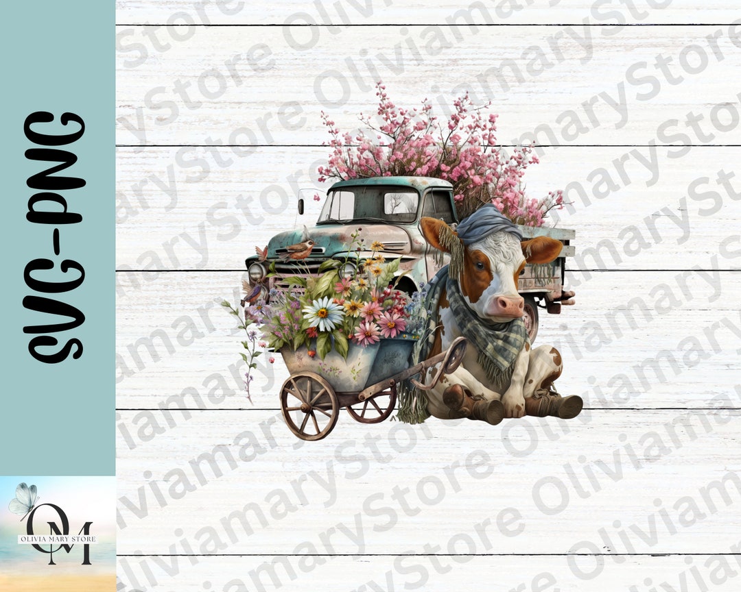 Calf Png, Wheel Barrow, Farm Truck PNG, Pink Flowers, SVG, Western ...