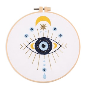 Eye Embroidery Kit Beginner, Beginner Embroidery Kit, Modern Embroidery ...