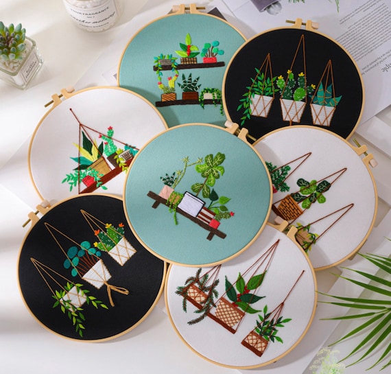 DIY Embroidery Kit Beginner Plant Embroidery Kit Modern - Etsy