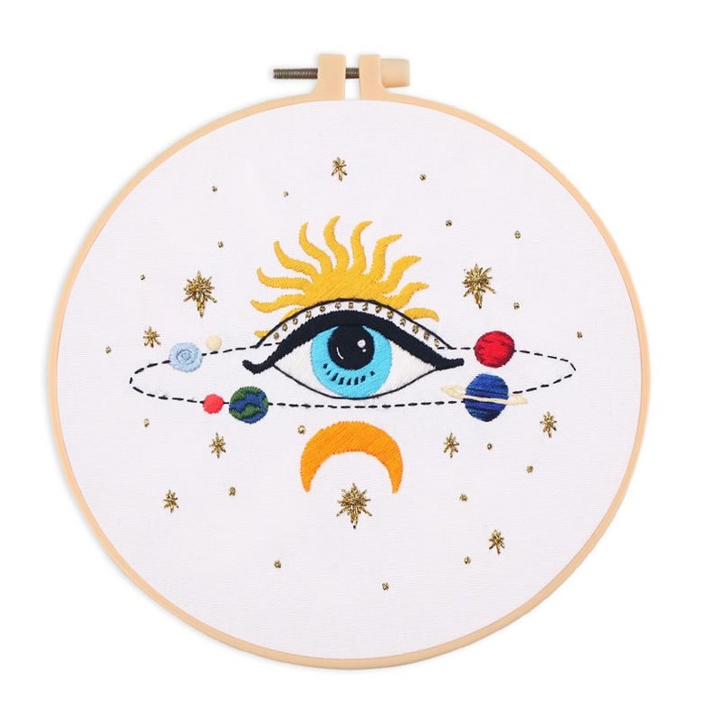 Eye Embroidery Kit Beginner, Beginner Embroidery Kit, Modern Embroidery ...