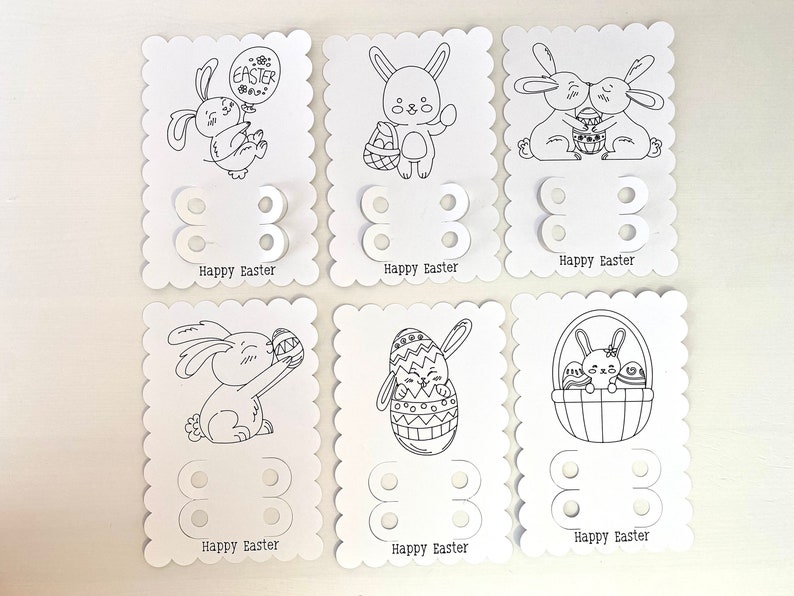 Easter Coloring Cards- 6 Pack - Etsy