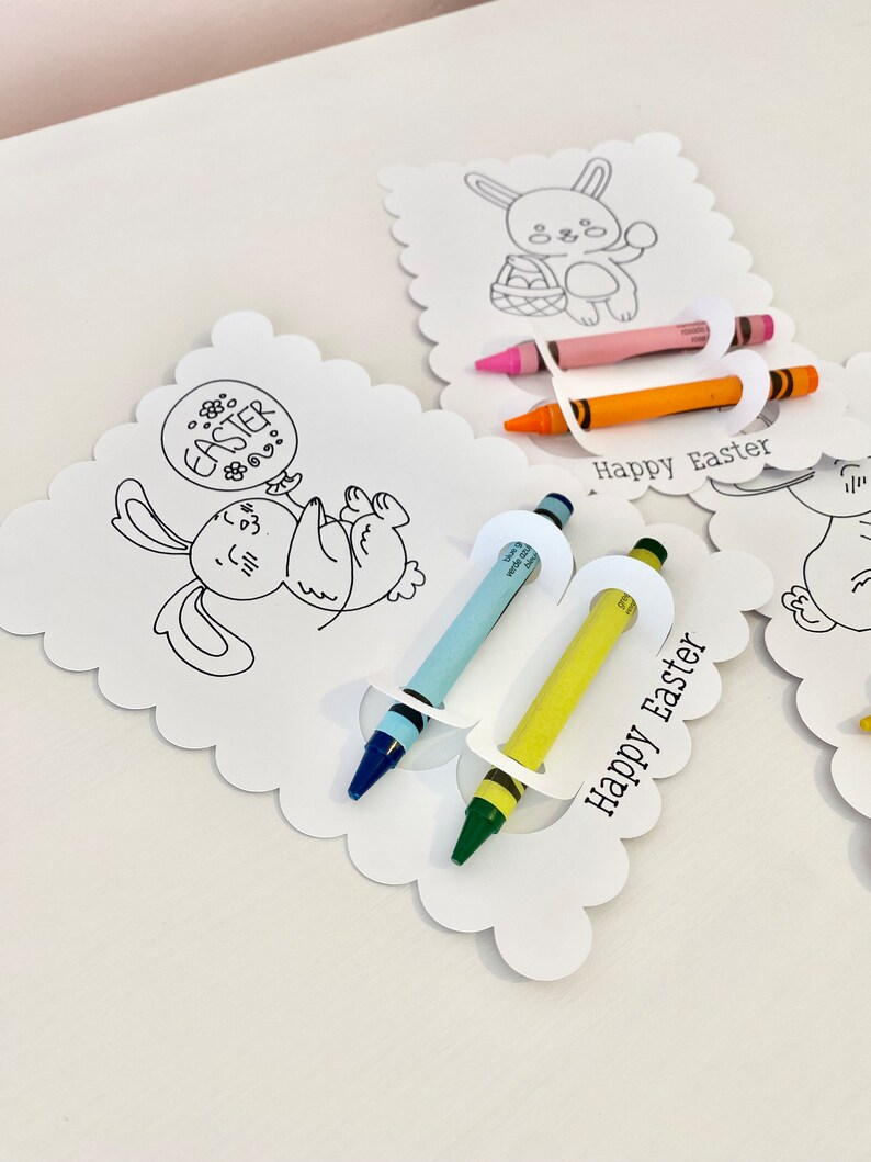 Easter Coloring Cards- 6 Pack - Etsy